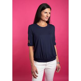 Seidel Moden Damen Rundhalsshirt mit Cut-Out Details, MADE IN GERMANY blau 38