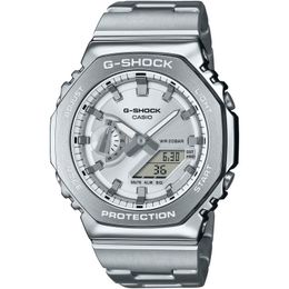 Casio G-Shock Herren Casio G-SHOCK Chronograph Quarzuhr Armbanduhr,Herren,digital,bis 20bar wasserd.,Edelstahlarmband silber