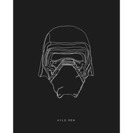 Komar Bild &raquo;Star Wars Lines Dark Side Kylo&laquo; Star Wars 1 Stk. tlg. Wandbild zur Dekoration im Kinderzimmer - ohne Rahmen schwarz-wei&szlig; Holz, Papier