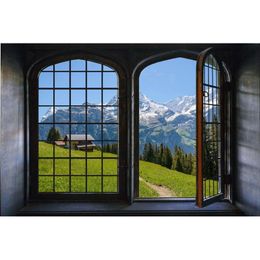 queence Wandsticker &raquo;S&uuml;dtirol&laquo; Wandsticker, Wandbild, selbstklebend, 3D, Fenster bunt Vinyl