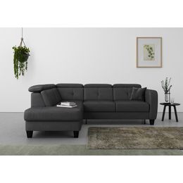 Sit & More sit&more Ecksofa &raquo;Belluci L-Form&laquo; inklusive Federkern, wahlweise mit Bettfunktion und Bettkasten grau