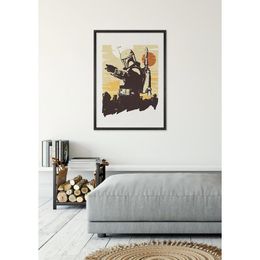 Komar Wandbild &raquo;Star Wars Boba Fett Illustration Target&laquo; Disney Set, 1 Stk. tlg. 50 x 70 cm (Breite x H&ouml;he) - Kinderzimmer, Dekoration schwarz Vlies