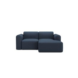 Ecksofa &raquo;Rund, kompakte Relax-Ecke, f&uuml;r kleine R&auml;ume, hoher Sitzkomfort&laquo; Bez&uuml;ge wechselbar, Kaltschaum im Sitz, Nordic Swan Ecolabel blau