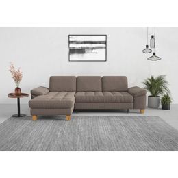Sit & More sit&more Ecksofa &raquo;Westham L-Form&laquo; mit Recamiere, mit oder ohne Bettfunktion, Bettkasten, F&uuml;&szlig;e Eiche grau 90% Polyester 10% Polyamid