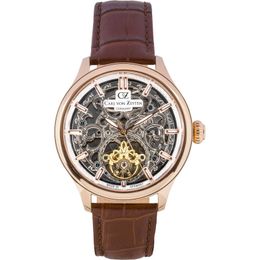 Carl von Zeyten Herren Carl von Zeyten Automatikuhr &raquo;St. Georgen&laquo; Armbanduhr, mechanische Uhr, Herrenuhr, Made in Germany braun