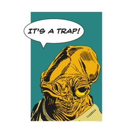 Komar Bild &raquo;Star Wars Classic Comic Quote Ackbar&laquo; Star Wars 1 Stk. tlg. Wandbild zur Dekoration im Kinderzimmer - ohne Rahmen bunt Holz, Papier