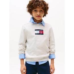 Tommy Hilfiger Jungen Sweatshirt &raquo;TOMMY SCRIPT FLAG SWEATSHIRT&laquo;, f&uuml;r Kinder bis 16 Jahre, Flag-Logo-Druck grau 14 (164)