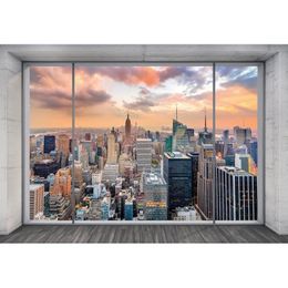 Komar Fototapete &raquo;Vlies - NYC Outlook - Gr&ouml;&szlig;e 368 x 248 cm&laquo; bedruckt glatt Wohnzimmer, Schlafzimmer bunt Vlies