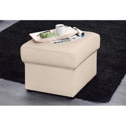Sit & More sit&more Hocker &raquo;Bansin&laquo; beige Luxus-Microfaser ALTARA NUBUCK (100% Polyester);SOFTLUX -Kunstleder;NaturLEDER (echtes Rindsleder)/Korpus SOFTLUX -