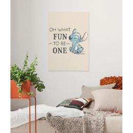 Komar Leinwandbild &raquo;Disney Lilo and Stitch Oh What Fun&laquo; Disney 1 Stk. tlg. 40 x 60 cm (Breite x H&ouml;he) - Kinderzimmer, Dekoration blau Vlies