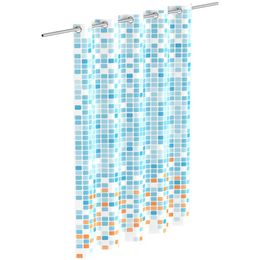 EISL&reg; Duschvorhang &raquo;Mosaik GRAU&laquo; Breite 180 cm waschbarer Antischimmel Vorhang (H&ouml;he 200 cm), graues Mosaik-Design bunt Polyester