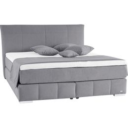 Alina Boxspringbett &raquo;Luga&laquo; 188 cm breit, inkl. Matratze und Komfortschaum-Topper grau Chenille GCP (100% Polyester)