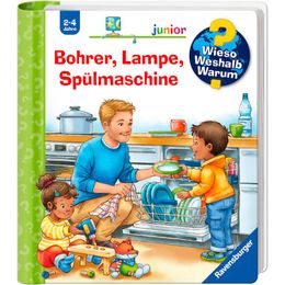 Ravensburger Kinderbuch &raquo;Wieso? Weshalb? Warum? junior, Band 76 Bohrer, Lampe, Sp&uuml;lmaschine&laquo; Made in Europe bunt Kindgerechte Wissenstexte und liebevolle 