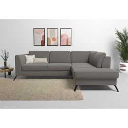 Sit & More sit&more Ecksofa &raquo;Olsen L-Form&laquo; inklusive Sitztiefenverstellung, wahlweise mit Bettfunktion, 15cm hoch grau 100% Polyester