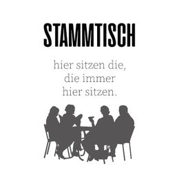 queence Wanddekoobjekt &raquo;STAMMTISCH&laquo; Stahlschild, Blechschild, Spruch, Witzig, Wanddeko, retro, 20x30cm schwarz Stahl