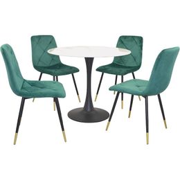 HOFMANN LIVING AND MORE Sitzgruppe Spar-Set, 5tlg. Set, 5 Stk. tlg. gr&uuml;n Polyester