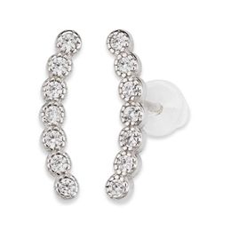 Bruno Banani Damen Paar Ohrstecker &raquo;Schmuck Geschenk Silber 925 Ohrschmuck Ohrringe Ear Climber&laquo; mit Zirkonia (synth.) silber