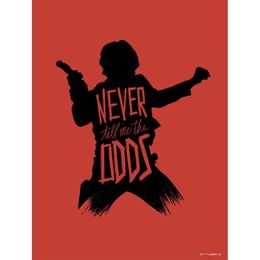 Komar Bild &raquo;Star Wars Silhouette Quotes Han Solo&laquo; Disney 1 Stk. tlg. Wandbild zur Dekoration im Kinderzimmer - ohne Rahmen bunt Holz, Papier