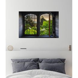 queence Wandsticker &raquo;Urwald&laquo; Wandsticker, Wandbild, selbstklebend, 3D, Fenster gr&uuml;n Vinyl