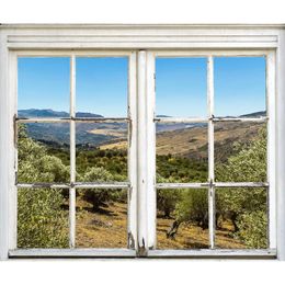 queence Wandsticker &raquo;Landschaft&laquo; Wandsticker, Wandbild, selbstklebend, 3D, Fenster gr&uuml;n