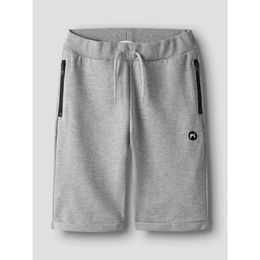 name it Herren Sweatshorts &raquo;NKMVIMO SWE SHORTS BRU NOOS&laquo; Baumwollmischung, Umschlagsaum, Rei&szlig;verschlusstaschen grau 110, N-Gr