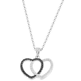 Firetti Damen Kette mit Anh&auml;nger &raquo;Schmuck Geschenk Silber 925 Halsschmuck Halskette Ankerkette Herz&laquo; mit Zirkonia (synth.) wei&szlig;