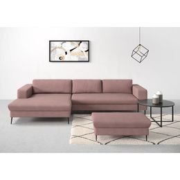 DOMO collection Ecksofa &raquo;Modica, zeitlos und elegant, L-Form&laquo; moderne Optik mit extrabreiter Recamiere, auch in Cord lila