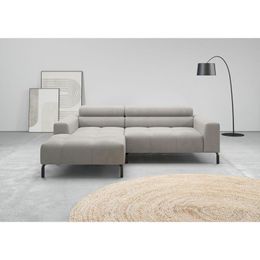 Home Affaire Ecksofa &raquo;Ecksofa Claya, L-Form, Kopfteilverstellung, Breite 223 cm&laquo; Moderne Steppung, weicher Polsteraufbau & saugroboterfreundliche H&ouml;he