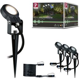 Paulmann LED Gartenstrahler &raquo;Plug & Shine&laquo; LED-Modul 4 Stk. Warmwei&szlig; LED-Modul, IP67, 3er Set grau