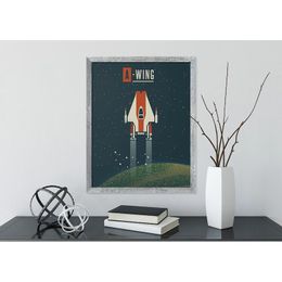Komar Wandbild &raquo;Star Wars Geeky A-Wing&laquo; Disney Set, 1 Stk. tlg. 50 x 70 cm (Breite x H&ouml;he) - Kinderzimmer, Dekoration bunt Vlies