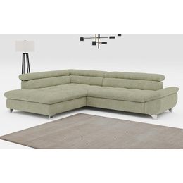 COTTA Ecksofa &raquo;Gemini L-Form, B: 312 cm&laquo; mit Kopfteilverstellung, optional Bettfunktion gr&uuml;n