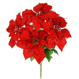 I.GE.A. Kunstblumenstrau&szlig; &raquo;Bouquet Poinsettia&laquo; Weihnachtsstern Christstern Weihnachtsdeko Kunstblume Weihnachtsblume rot Polyester