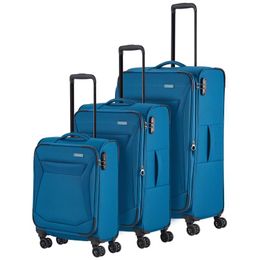 Travelite Herren Travelite Trolleyset &raquo;CHIOS S/M/L&laquo; Kofferset Reisegep&auml;ck Reisekoffer mit erweiterbarem Volumen blau