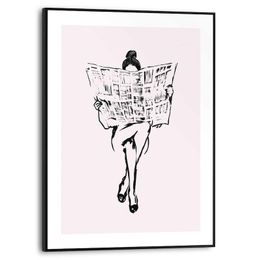 Reinders Poster &raquo;Frau liest Zeitung&laquo; Toilette - Beige - MDF - Frauen - 30x40 cm beige