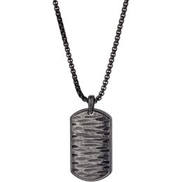 Firetti Herren Kette mit Anh&auml;nger &raquo;Schmuck Geschenk Edelstahl Halsschmuck Halskette Dog Tag Crag Fels&laquo; schwarz