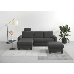 Home Affaire Ecksofa &raquo;Summer L-Form&laquo; mit Recamiere, mit oder ohne Bettfunktion und Bettkasten, Cord-Bezug grau 95% Polyester, 5% Polyamid