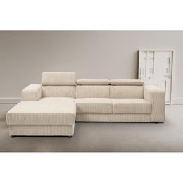 WERK2 Ecksofa &raquo;Cherry, modernes Sofa mit Komfortfunktionen, Breite 270cm, L-Form,&laquo; bequem, mit verstellbaren Kopfteilen, Schlaffunktion und Bettkasten