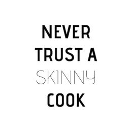 queence Wanddekoobjekt &raquo;Never trust a skinny cook&laquo; Stahlschild, Blechschild, Spruch, Witzig, Wanddeko, retro, 20x30cm schwarz Stahl