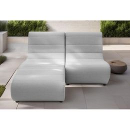 DOMO collection Ecksofa &raquo;Soleil, pflegeleichter und wetterfester Bezug L-Form&laquo; Outdoor, besonderes Design und Formgebung, individuell erweiterbar grau