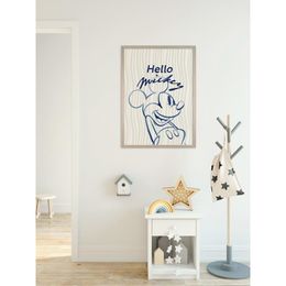 Komar Wandbild &raquo;Disney Mickey Mouse Hello&laquo; Disney Set, 1 Stk. tlg. 50 x 70 cm (Breite x H&ouml;he) - Kinderzimmer, Dekoration blau Vlies