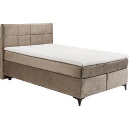 ED EXCITING DESIGN Boxspringbett &raquo;Navarra&laquo; wahlweise mit Matratze grau 100% Polyester