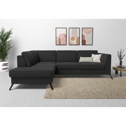 Sit & More sit&more Ecksofa &raquo;Olsen L-Form&laquo; inklusive Sitztiefenverstellung, wahlweise mit Bettfunktion, 15cm hoch schwarz 100% Polyester