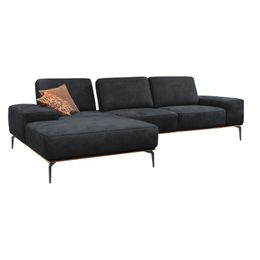 W.Schillig Ecksofa &raquo;run, Designsofa mit tollem Sitzkomfort, bequem, L-Form&laquo; mit Holzsockel, F&uuml;&szlig;e in Schwarz pulverbeschichtet, Breite 319 cm schwarz 
