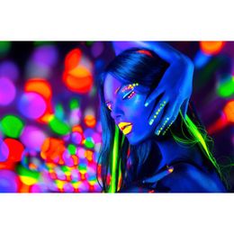 papermoon Fototapete &raquo;SEXY MODELL-NEONLICHT ART DESIGN ABSTRAKT MUSTER KUNST&laquo; bunt Vlies