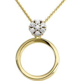 Firetti Damen Kettenanh&auml;nger &raquo;Schmuck Geschenk Gold 333 Halsschmuck Anh&auml;nger Kreis rund bicolor&laquo; mit Brillanten gold