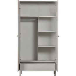 Woood Garderobenschrank &raquo;Madu&laquo; mit Kleiderstange, aus Kiefernholz, H 195 cm x B 100 cm grau Holzwerkstoff