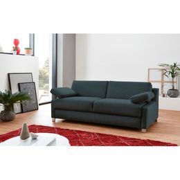 Bali Schlafsofa &raquo;Viola, Dauerschl&auml;fer mit Seitenkissen&laquo; in 140er und 160er Breite, 3 Varianten, auch mit Ergoflex-Lattenrost blau 100% Polyester
