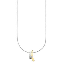 Bruno Banani Damen Kette mit Anh&auml;nger &raquo;Schmuck Geschenk Silber 925 Halsschmuck Halskette Ankerkette&laquo; mit Zirkonia (synth.) gold