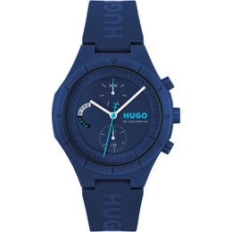 Hugo Herren Hugo Multifunktionsuhr &raquo;#LIT MULTI&laquo; Quarzuhr, Armbanduhr, Herrenuhr, Silikonarmband, analog blau