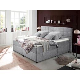 ED EXCITING DESIGN Boxbett &raquo;Mariborsko&laquo; inkl. Motor und Topper grau 100% Polyester